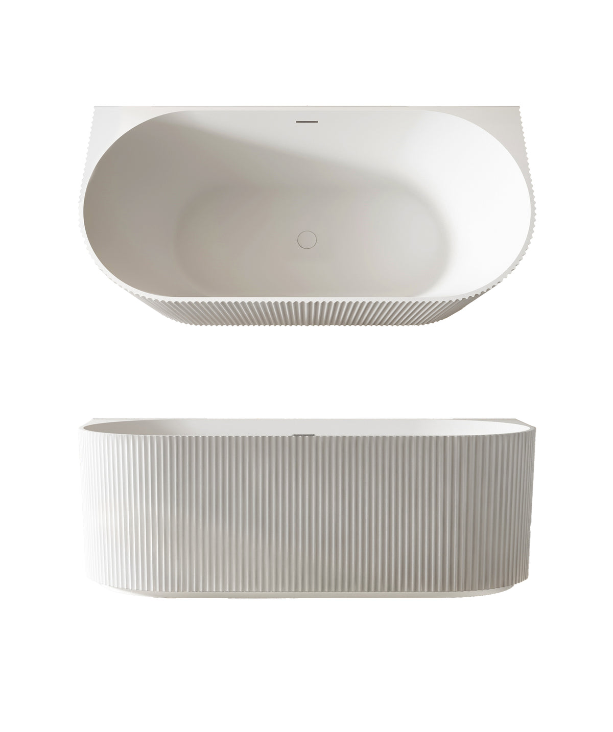Seima Cleo 115 Fluted Back-to-wall Freestanding Bath | Integrated Slot ...